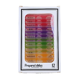 MEELYHOME 12 Kinds Prepared Microscope Slides Of Animals Flowers Insects Sample Specimens Biological Microscope Please Allow 1-3mm Error Due To Manual Measurement. Pls Make Sure You Do Not Mind