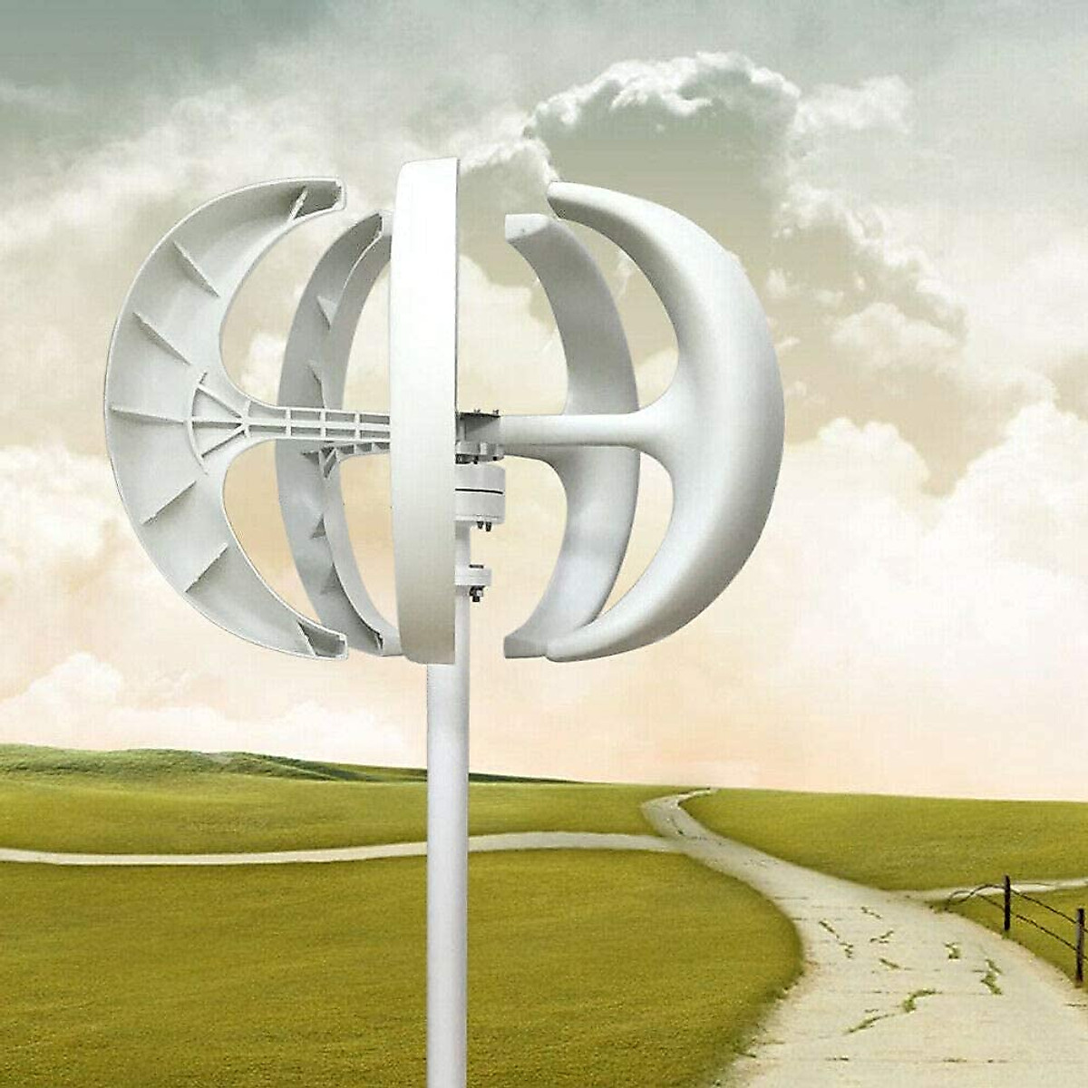 AECEVAN 8000W Wind Turbine Generator, 5 Blades 12V 24V Vertical Axis Wind Turbines Generator Kit for Home Hybrids Streetlight Use Electromagnetic Electricity Producer Equipment (12V)