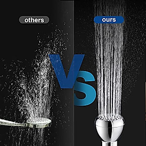 Cobbe High Pressure Shower Head, 3 Inches Anti-Clogging Silicone Nozzles Fixed Showerhead, Adjustable Swivel Brass Ball, Bathroom Rain Shower Heads (Chrome)