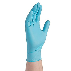 SupplyMaster SMBLNE3L Blue Nitrile Exam Disposable Gloves - 3 Mil, Powder Free, Non-Sterile, Latex Free, Textured, Ambidextrous, Large, Case of 400
