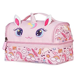 NOHOO Kids Lunch Bag, Insulated lunch bag Cooler Reusable Bilayer Lunch box tote for Women, Girls, Men, Boys, Schools, Offices, Work, Travel, Picnic,Party(Unicorn)