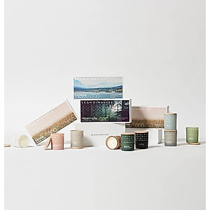 Skandinavisk Explore Giftset of 3 Mini Scented Candles. FJÄLL ‘Highland’, Fjord, and ØY 'Island'. Vegan Formula. 3 x 2.3 oz.