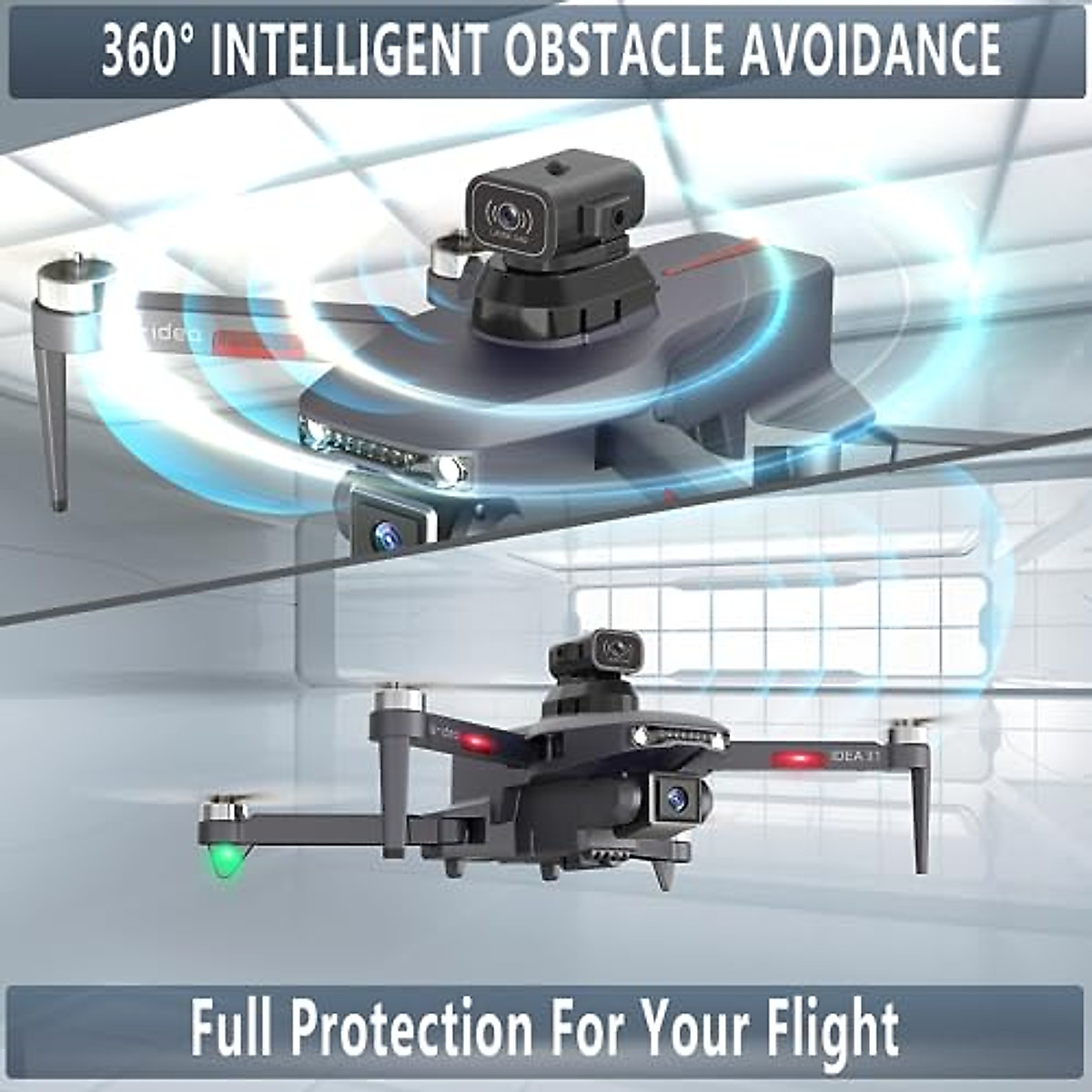 le-idea Brushless Motor Drone with 2 Camera for Adults 4K, 360° Obstacle Avoidance Drone with Camera 4K 5G WiFi FPV Quadcopter for Beginners Drone with Camera for Adults IDEA31P Drone