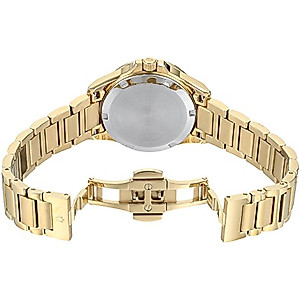 Bulova Ladies' Marine Star Diamond Gold Tone Stainless Steel 3-Hand Quartz Watch, White Mother-of-Pearl Dial and Sapphire Crystal Style: 98R235