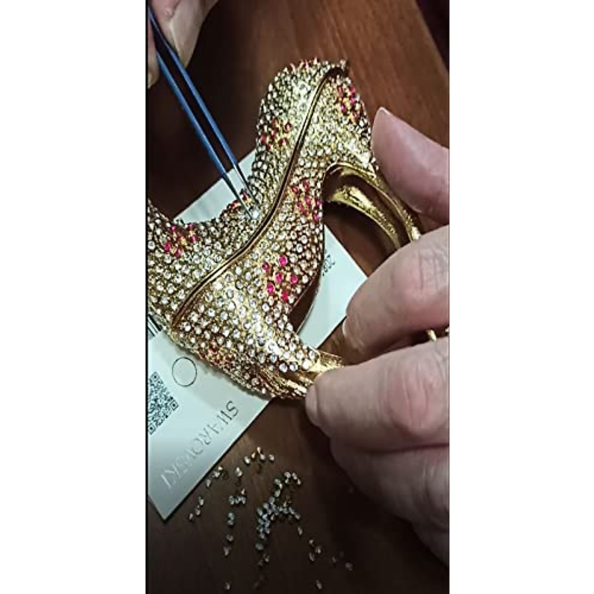 10ct HANDMADE Limited Edition ANTIQUE 1990 Reindeer Figurine LARGE FABERGE Egg Jewelry Box & Fabergé Pendant Necklace & RUBY Bracelet 24k GOLD Womens Day Deer Statue for Home Decor Reindeer Unique 14"