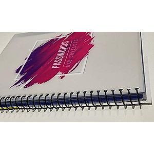 RE-FOCUS Password Book with Alphabetical Tabs 10"x7.6" Spiral Bound Credentials keeper Saves All Internet Login Details (Pink)