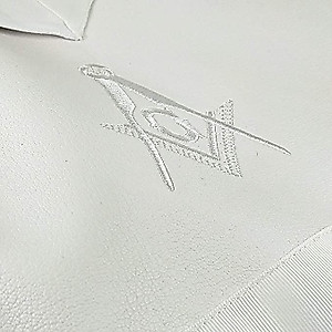master mason white embroidered apron white ribbon