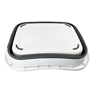 SAMMART 30L (7.9 gallon) Collapsible Plastic Laundry Basket - Foldable Pop Up Storage Container/Organizer - Portable Washing Tub - Space Saving Hamper/Basket (2, White/Steel Grey)