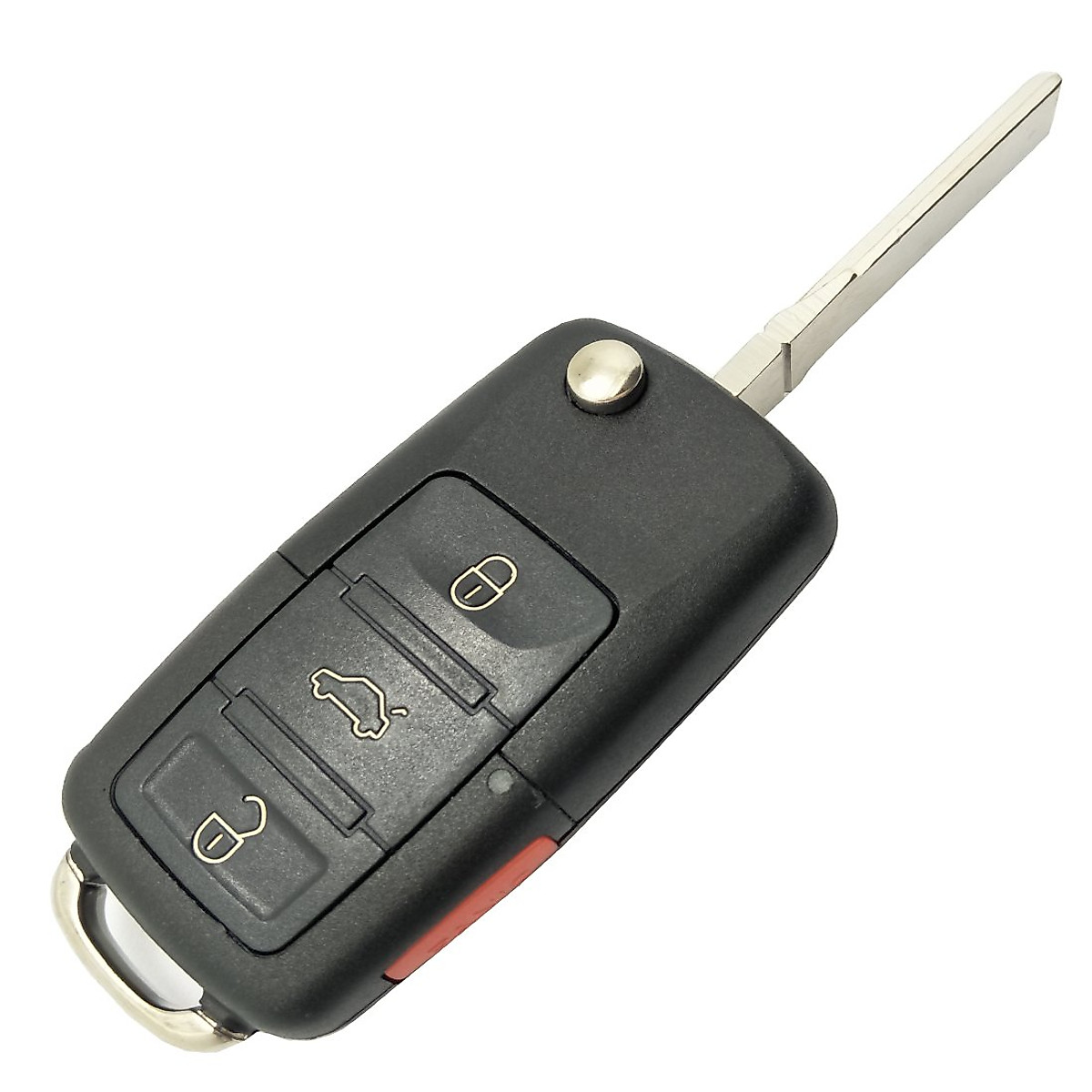 Key Fob Case Fit for VW Volkswagen Jetta Passat Golf Beetle Rabbit GTI CC EOS Replacement Key Shell 4 Buttons Keyless Entry Remote Key Fob Cover with Uncut Blade (2)