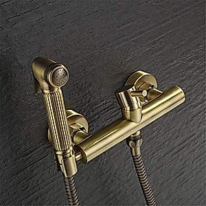 icVantA Bathroom Brass Antique Bronze Finished Bidet Faucet Toilet Bidet Shower Set Portable Bidet Spray 1.5M Hose Handheld Bidet Toilet，