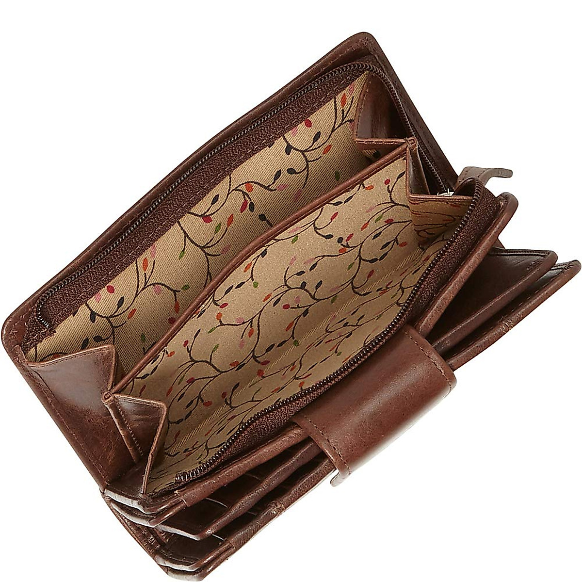 Mancini Leather Goods RFID Secure Medium Clutch Wallet (Red)