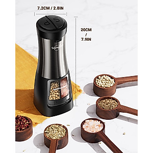 USB Rechargeable 2 in 1 Electric Salt and Pepper Grinder Set Shaker & 800W Blender for Shakes and Smoothies with 57 Oz Glass Jar & 10 Oz Grinding Cup