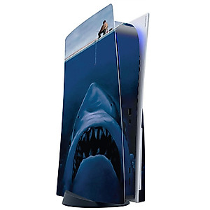 ITS A Skin Skins Compatible with Sony Playstation 5 Console Disc Edition - Protective Decal Overlay Stickers wrap Cover - Great White Under Boat