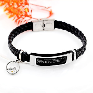Uloveido Braided Leather Bracelet Engraved Faith Small AS A Mustard Seed Can Move Mountains Matthew 17:20 (Round Mountain Seed)