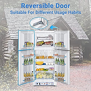 Smad Propane Refrigerator with Freezer 6.1 cu.ft, 2 Way RV Refrigerator for Offgrid, Cabin, Boat, RV, Camper Gas Fridge, White