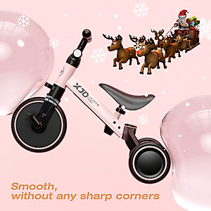 XJD 7 in 1 Toddler Bike with Push Handle,Tricycles for 1 to 3 Years Old, Toddler Tricycle with Push Handle for Boy Girl, Baby Balance Bike with Adjustable Seat Height and Removable Pedal