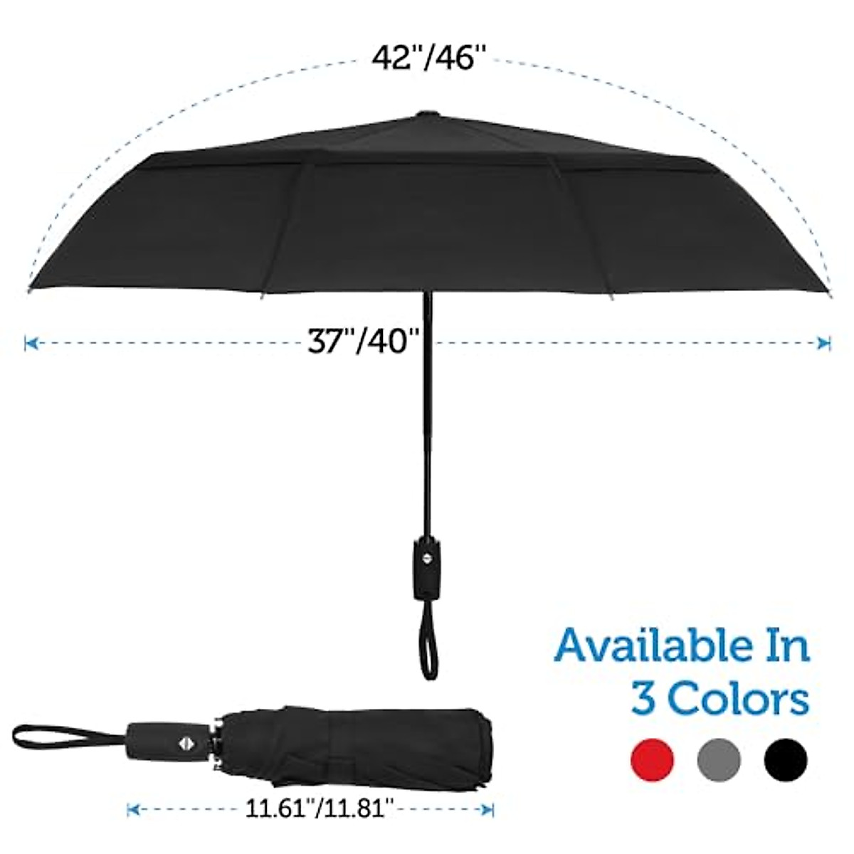 Panbu Folding Umbrella (Grey, 46inch)