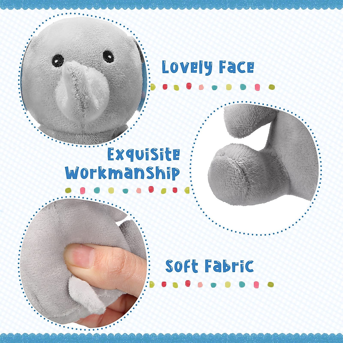 4 Pcs Operation Christmas Plush Elephant Stuffed Animals Toy Soft Cute Forest Elephant Animals for Baby Shower Boys Girls Elephant Themed Birthday Party Christian Charity Donation Supplies (4 Inch)