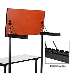 Mind Reader Standing Whiteboard Desk, Adjustable Height, Computer Desk, Laptop Desk, Portable, Rolling, 21" L x 21.5" W x 68.5" H, White