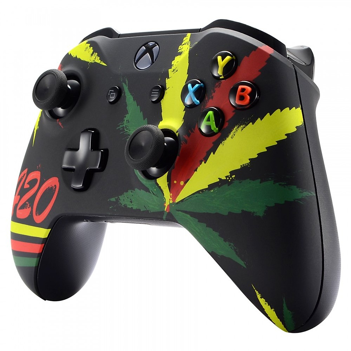 eXtremeRate Weeds Patterned Front Housing Shell Faceplate for Xbox One Wireless Controller Model 1708, Soft Touch Relacemet Cover for Xbox One S/X Controller - Controller NOT Included