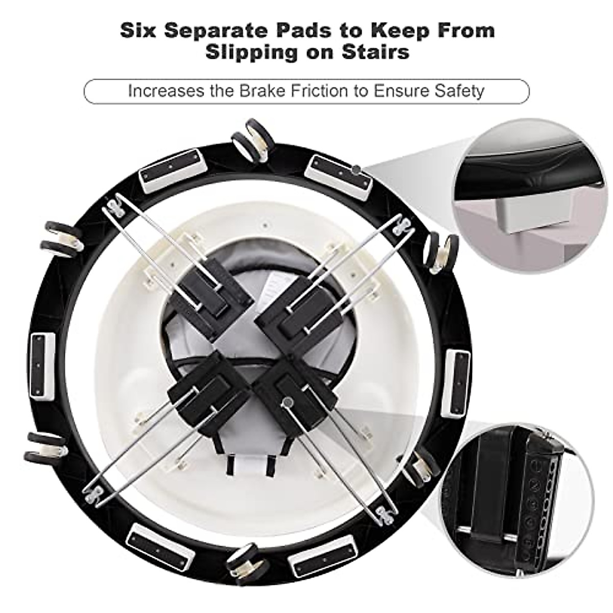 LANGYI Foldable Baby Walker with Safety Slider , The Oldschool Round Shape Baby Walker, Suitable for All terrains, Babies (6-18 Months) (White)