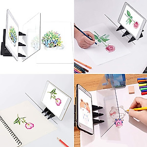 DIY Drawing Tracing Pad, Acrylic Comic Reflection Drawing Optical Drawing Board, Mobile Phone Tablet Computer Projection Copying Station, Kids, Students, Sketching