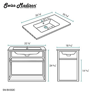 Swiss Madison Well Made Forever Pierre Wall Hung Vanity, Chrome