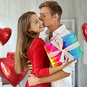 Bolsome Colorful Tie Dye Wrapping Paper Rainbow Gift Wrap Paper for Birthday Christmas Baby Shower DIY Craft, 19.7 x 27.6'', Folded Flat, 12 Sheet