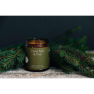 Fontana Candle Company - Cinnamon Orange Clove | Lightly Scented Candle | Made from Beeswax and Coconut Oil | Essential Oil | Wood Wick | Long Lasting | Clean Burn and Non Toxic
