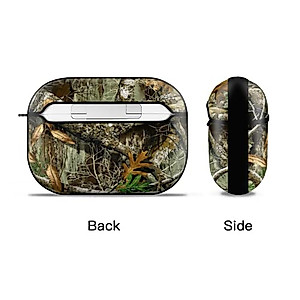 Compatible with Airpods Pro Case Cover 2019 - Autumn Hunting Tree Camo Pattern, Protective Case for Apple AirPod Charging with Keychain Shockproof for Girls Women Men - Black