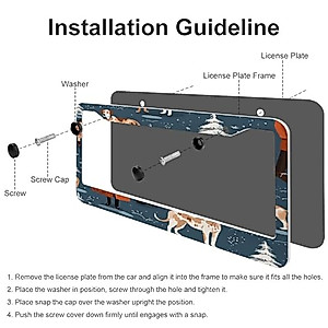2 Pieces Family in Coats Wearing Santa Hats License Plate Cover Personalized Family Christmas License Plate Cover Front Plates Frames Car Tag Frame Aluminum Funny Cute for USA Canada Vehicles