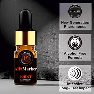 ALFAMARKER Pheromone Cologne for Men - Pheromones Oil Perfume for Men - Feromonas para Hombres - Alluring Fragrance - Premium Scent - 5ml Travel Size Dropper
