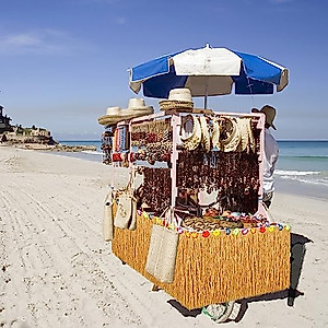 2 Pc Luau Grass Table Skirt, Hawaiian Table Skirt, 9 Feet Hawaiian Fringe Table Skirt, Grass Table Skirts for Luau Party, Luau Plastic Table Skirt for Hawaiian Luau Party Supplies Birthday Decoration