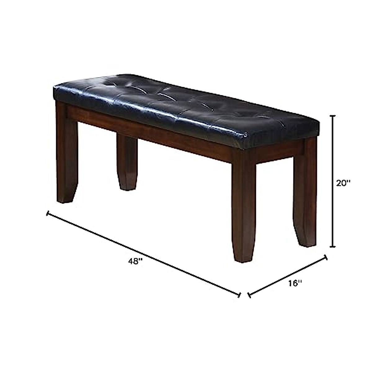 ACME 0 Solid Hardwood Dining Bench, Country Cherry Finish