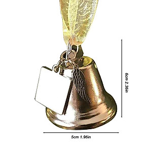 QAZIUY Christmas Ornaments Set Holiday Xmas Christmas Tree Ornament Decorations Christmas Popular Table Decoration Gold Metal Bell Christmas Hanging Ornaments Wind Chime Bells