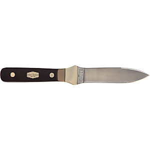 Old Timer 162OT Boot Knife 7.8in High Carbon Stainless Steel Full Tang Fixed Blade Knife with 3.8in False Edge Blade, Black Sawcut Handle, and Leather Belt Sheath for Camping, Hunting, and Outdoors