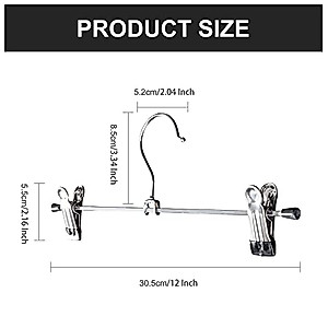 Pants Hangers with Clips 40 Pack Skirt Hanger Space Saving Metal Clip Hanger for Jeans Skirt Slack Hangers (40 PCS)