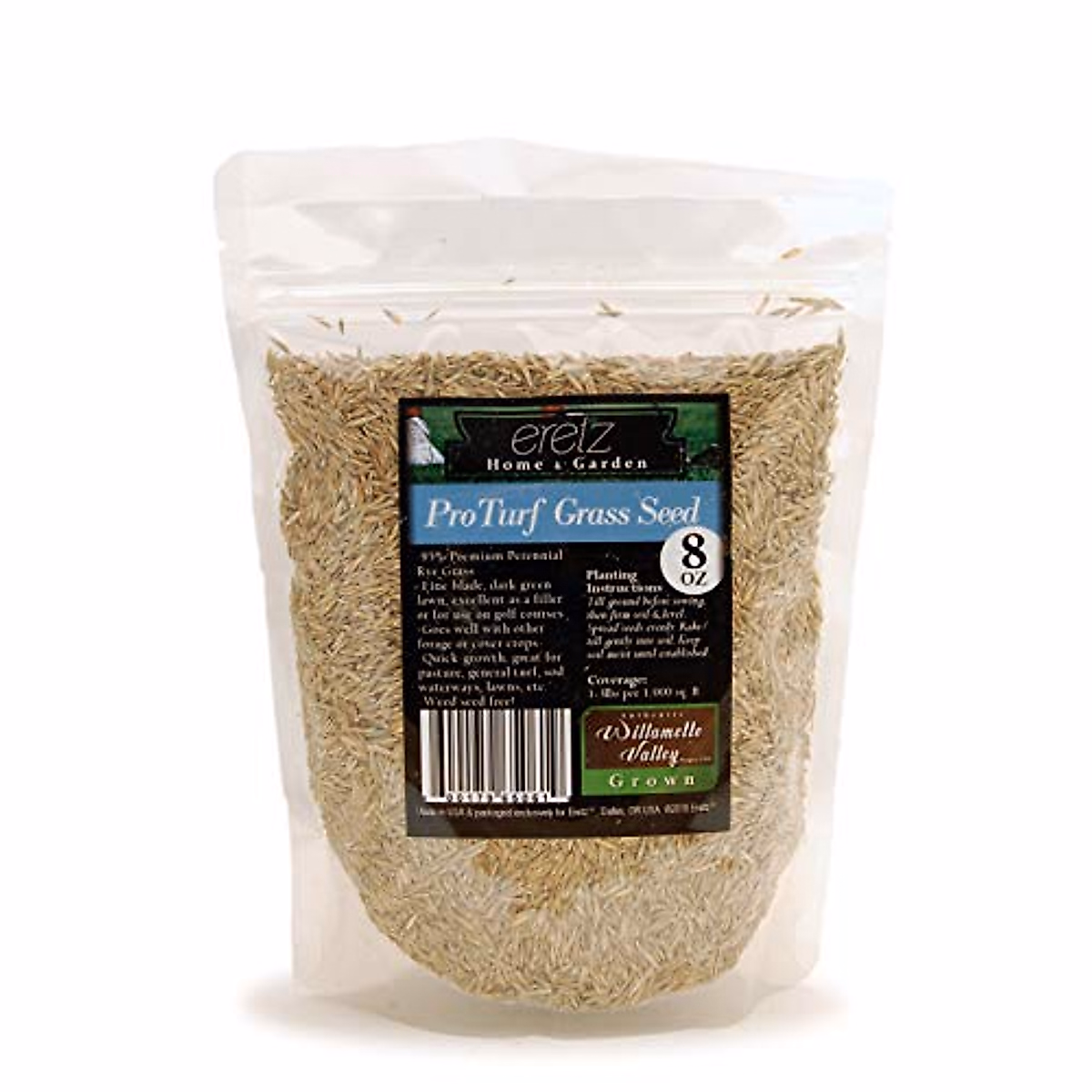 ProTurf Perennial Ryegrass Fine Lawn Seed by Eretz (8oz) - CHOOSE SIZE! Premium Willamette Valley, Oregon Grown Grass Seed