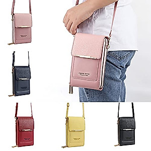 Yanvan Small Crossbody Cell Phone Purse for Women, Mini Satchel Shoulder Handbag Wallet with Credit Card Slots