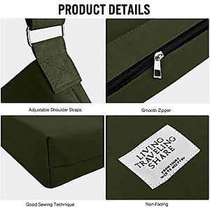 Ndeno Womens Canvas Shoulder Bags Crossbody Hobo Tote Bags Large Handbags Casual Shopping Work Travel Bag (Army Green)