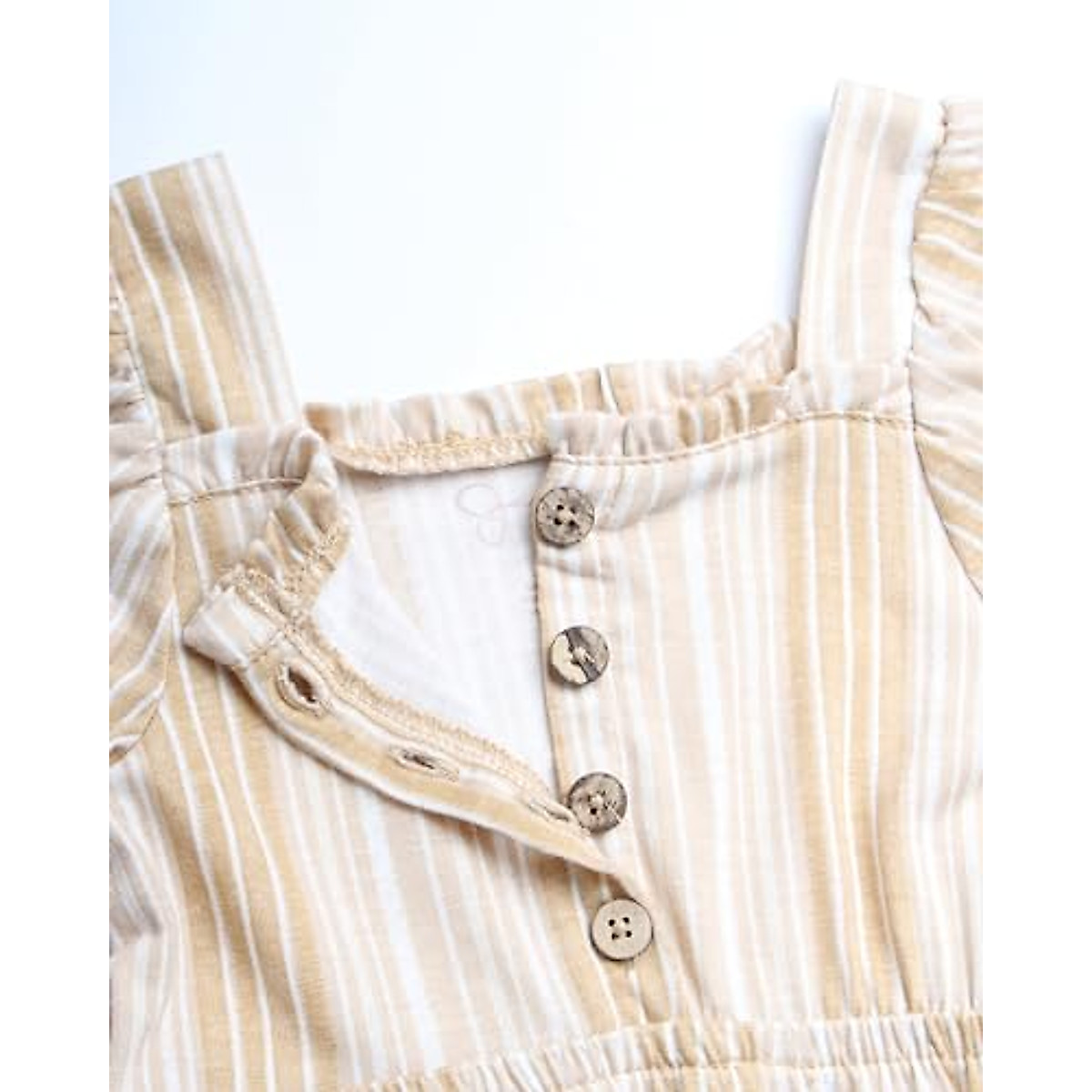 Jessica Simpson Baby Girls' Romper - One Piece Short Sleeve Jumpsuit for Baby Girls with Headband (Infant Sizes: 0-24M), Size 6-9 Months, Yellow Stripe