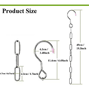 Hangers Space Saving Chain, Closet Organizer and Storage, Magic Hanger Stainless Steel Metal with 10 Holes for Hanging Clothes, College Dorm Room Essentials，Cascading Hangers Gain 90% More Space