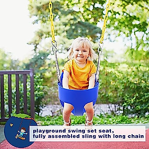 Puteraya 4 Pack High Back Full Bucket Swing Seat and Kids Swing Board Seat with Plastic Coated Chains and Carabiner for Baby Boys Girls Backyard Playground Outdoor Playset