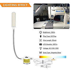 Amazing power Sewing Machine Light LED Flexible Gooseneck Work Lamp with Magnetic Mount Base for Workbench Lathe Drill Press