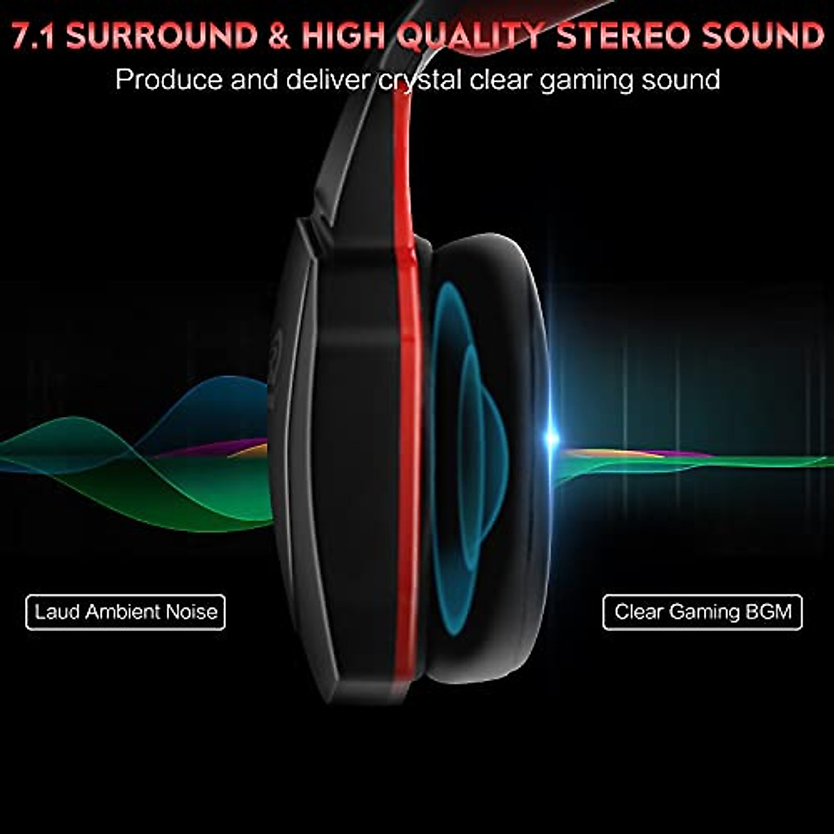 HUHD Wireless Gaming Headset for Nintendo Switch - USB Wireless Gaming Headsets Headphones for PS4 PS5 PC Computer with mic - 3.5mm Cable for Xbox one Over Ear