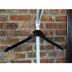 NAHANCO 8217CHNOBAR 17” Wooden Top Hanger, Flat with Notches, Chrome Hook, Black (Pack of 100)