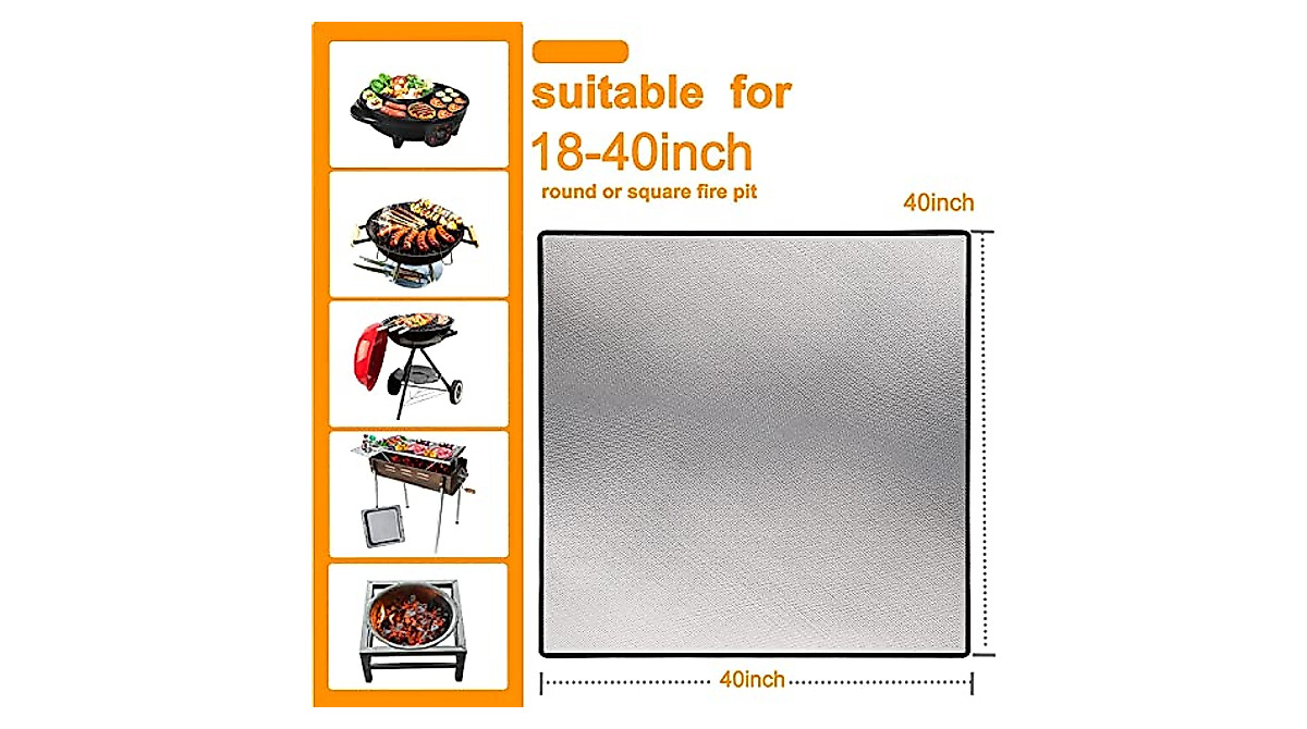 DocSafe 40" Fire Pit Mat | Deck & Patio Fireproof Protection