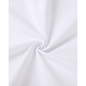 Alimens & Gentle Men's Solid Oxford Shirt Regular Fit Long Sleeve Button Down Shirts with Pocket White