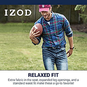 IZOD Men's Comfort Stretch Denim Jeans (Relaxed Fit), Indigo Blast, 34W x 32L
