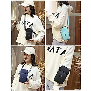 Nylon Small Crossbody Bag Cell Phone Purse Wallet Travel Wristlet Armband for iPhone 13 12 11 Pro Max Galaxy S22 Ultra A72 A52 A42 A02 A21 A12 A11 A20S, Moto G30 G10 BLU G91 G90 Pro LG Velvet (Black)